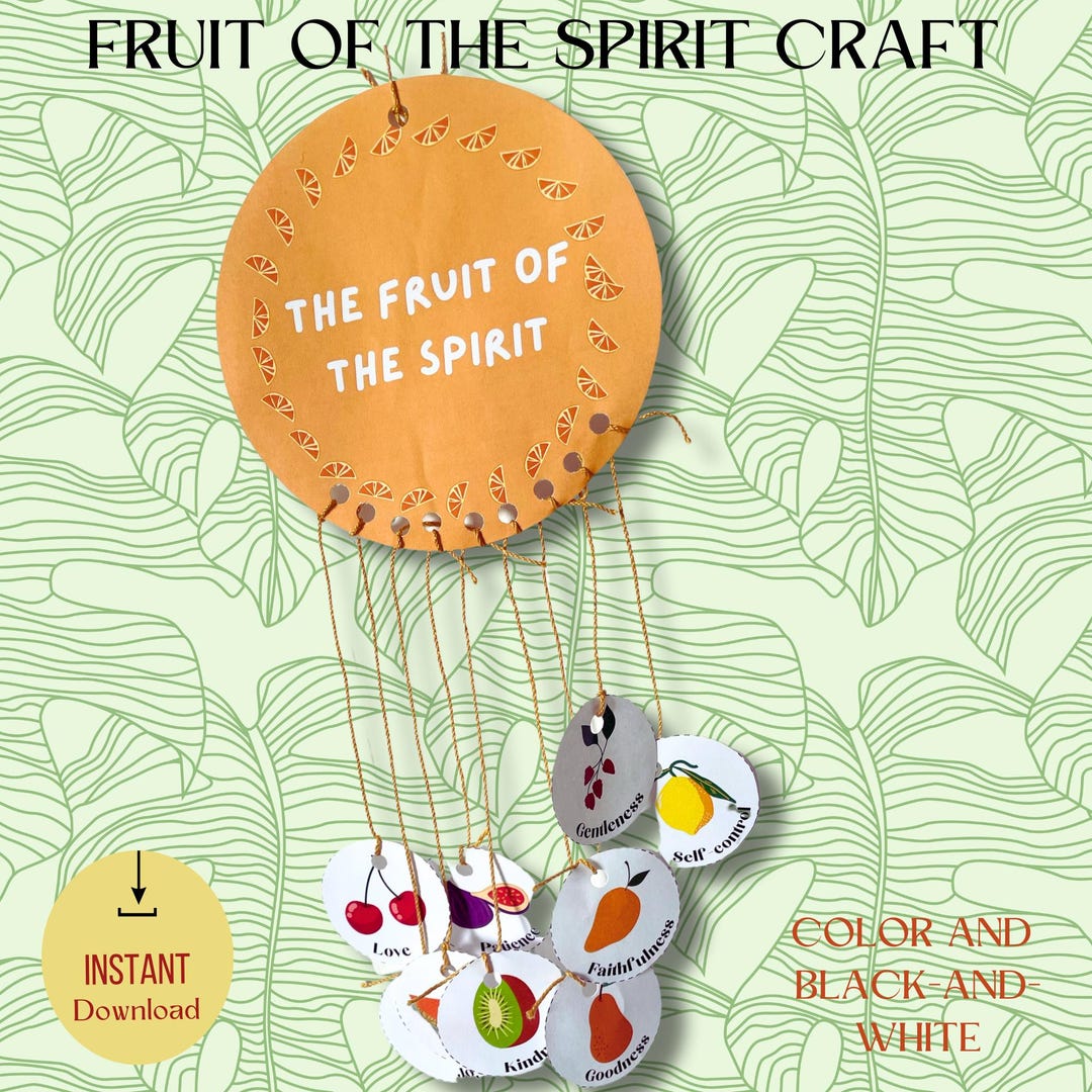 Printable Fruit of the Spirit Mobile Craft, Engaging Activity for Kids ...