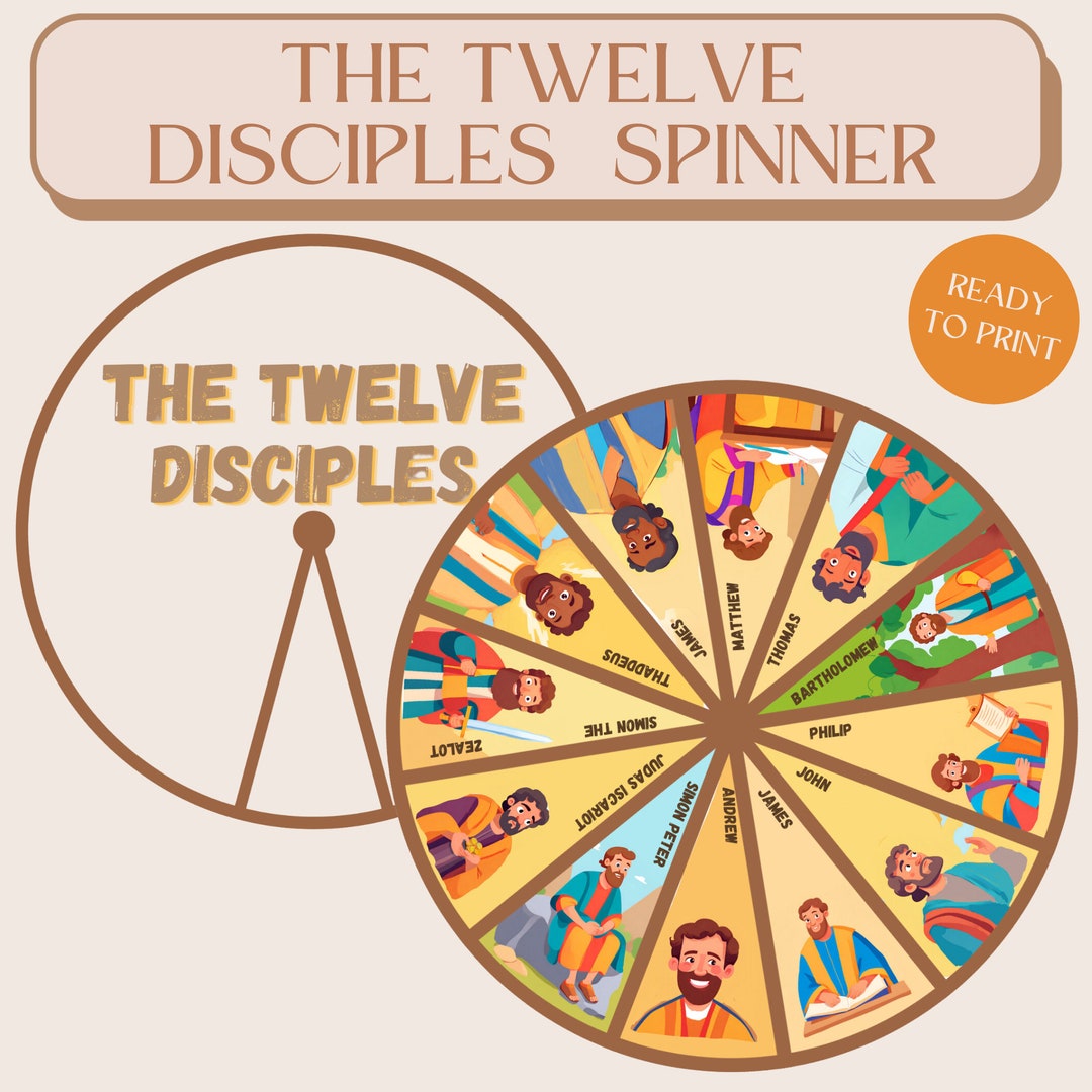 The Twelve Disciples Spinner Wheel Kids Bible Lesson Sunday School ...