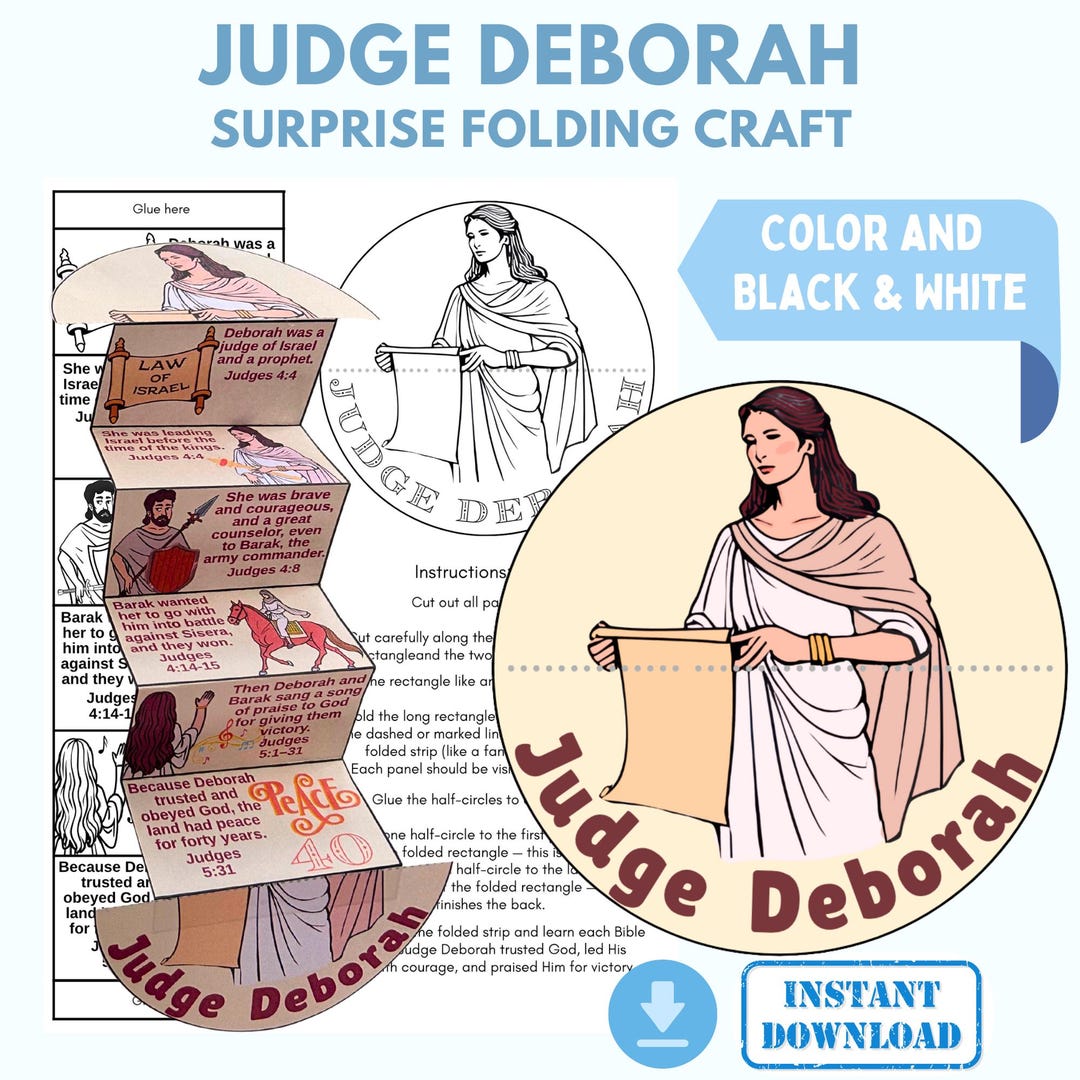 Judge Deborah Bible Craft for Kids – Printable Christian Folding ...