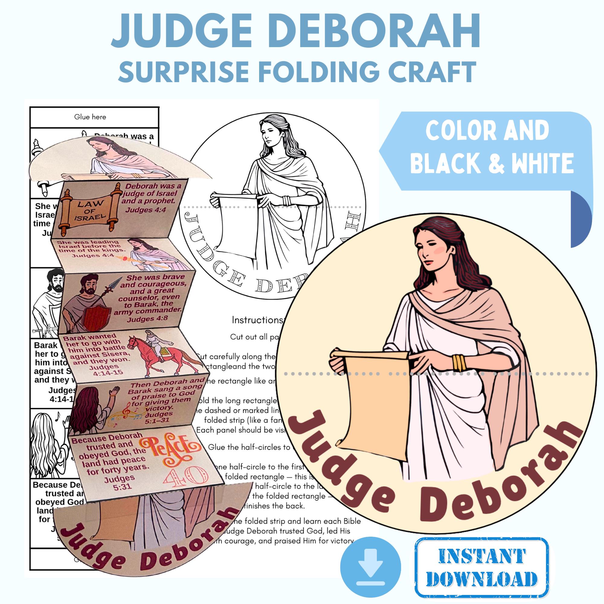 Judge Deborah Bible Craft for Kids – Printable Christian Folding ...