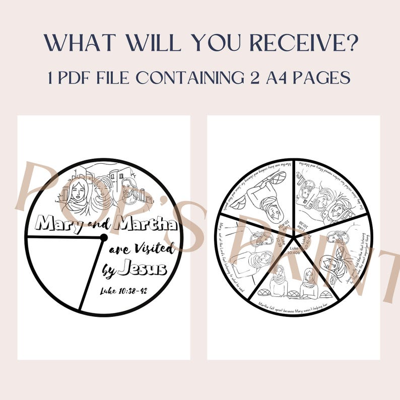 Mary and Martha Spinner Wheel | Sunday School Craft | Kids Ministry ...