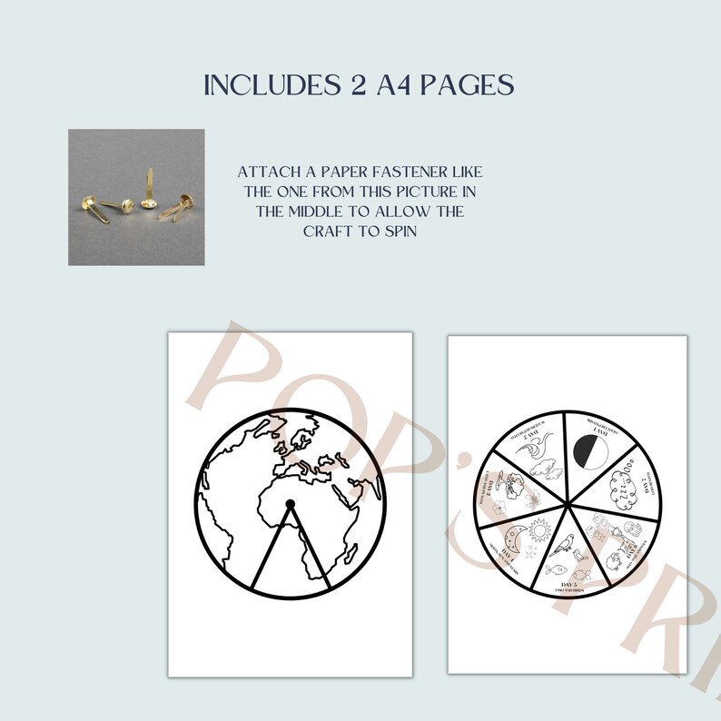 Days of Creation Spinner Wheel Printable, Perfect Sunday School ...