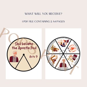 Printable Saul Becomes the Apostle Paul Spinner Wheel | Interactive ...