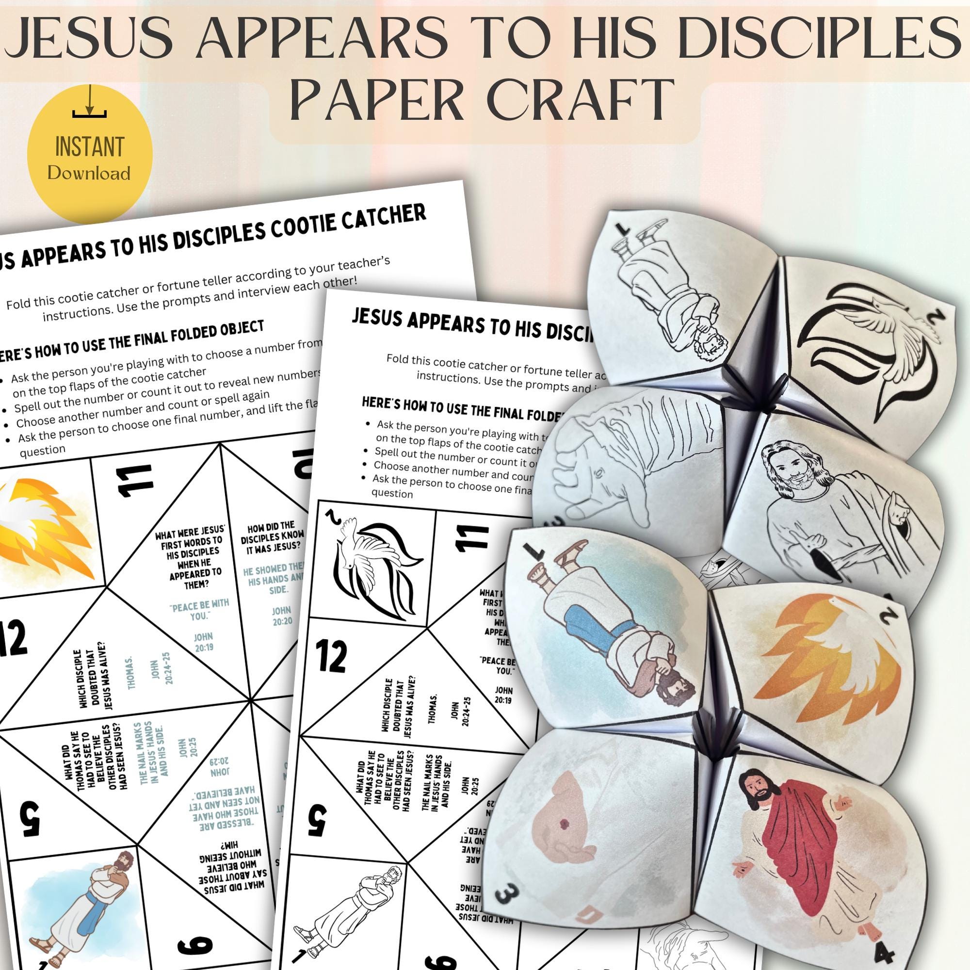 Jesus Appears to His Disciples Cootie Catcher for Kids| Printable ...