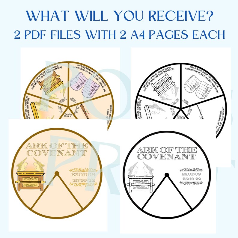 Sunday School Craft - Printable Ark of the Covenant Coloring Spinner ...