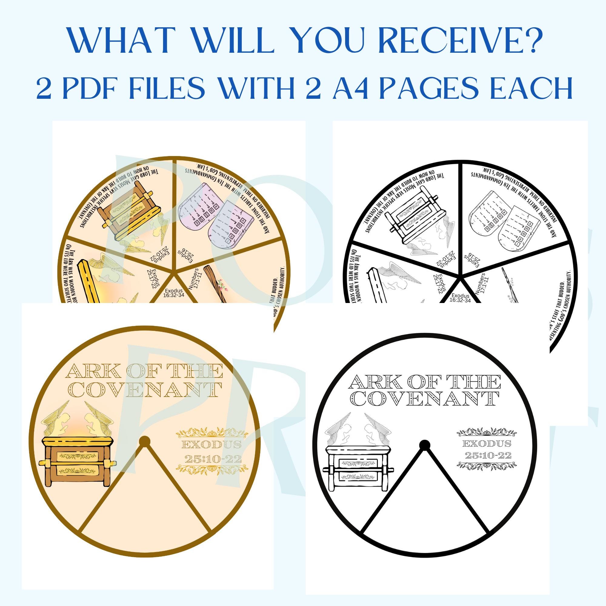 Sunday School Craft - Printable Ark of the Covenant Coloring Spinner ...