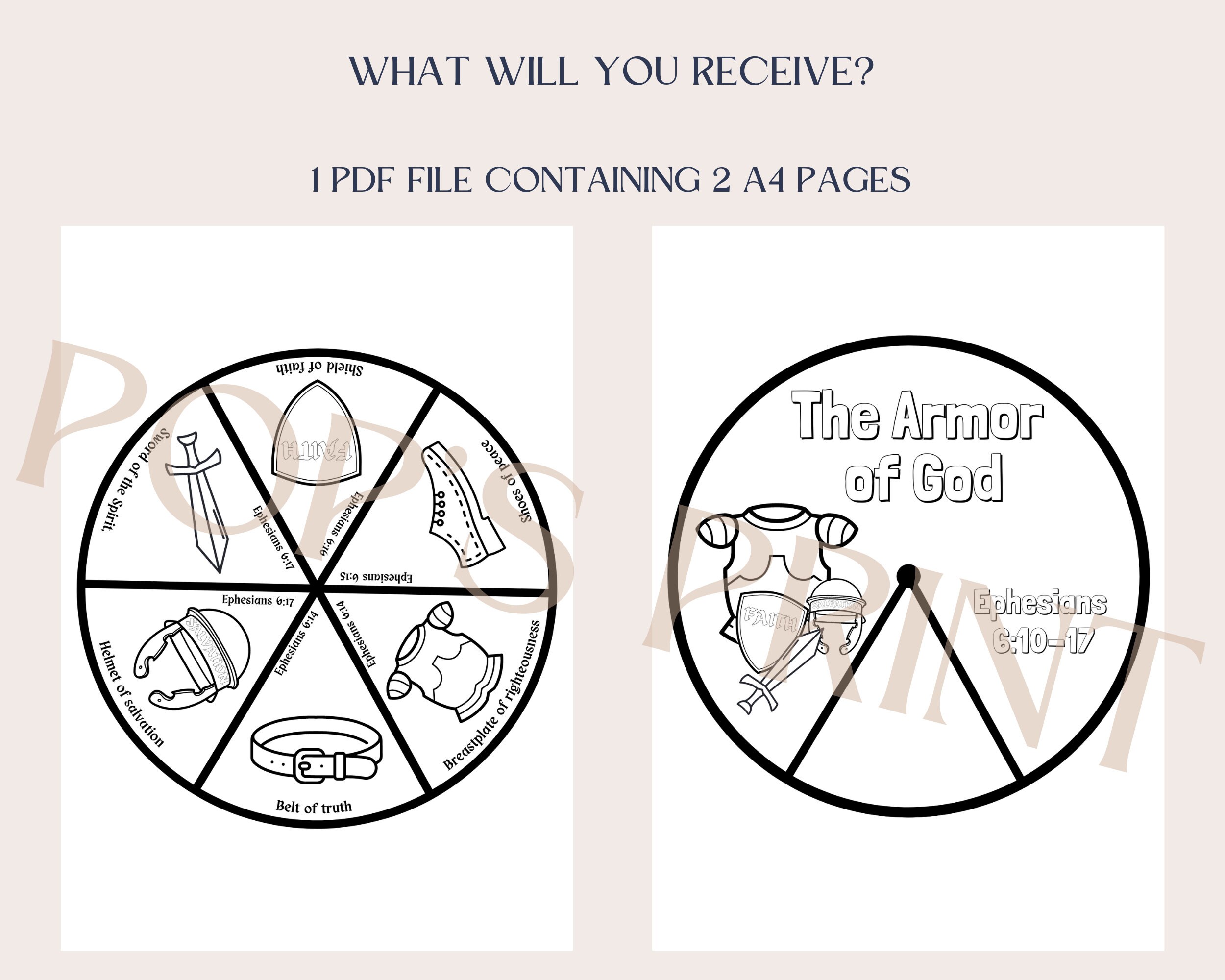 Printable the Armor of God Coloring Spinner Wheel | the Armor of God ...
