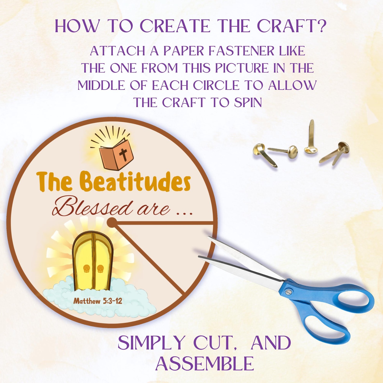 Printable "the Beatitudes of Jesus" Sunday School Craft | Bible Verse ...