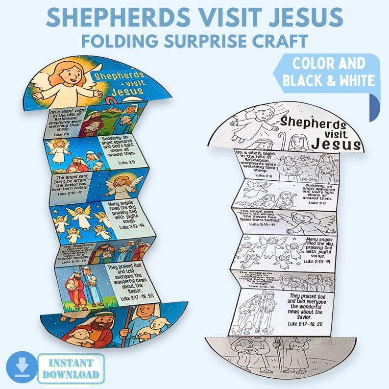 Nativity Craft – Shepherds Visit Jesus, Sunday School Christmas ...