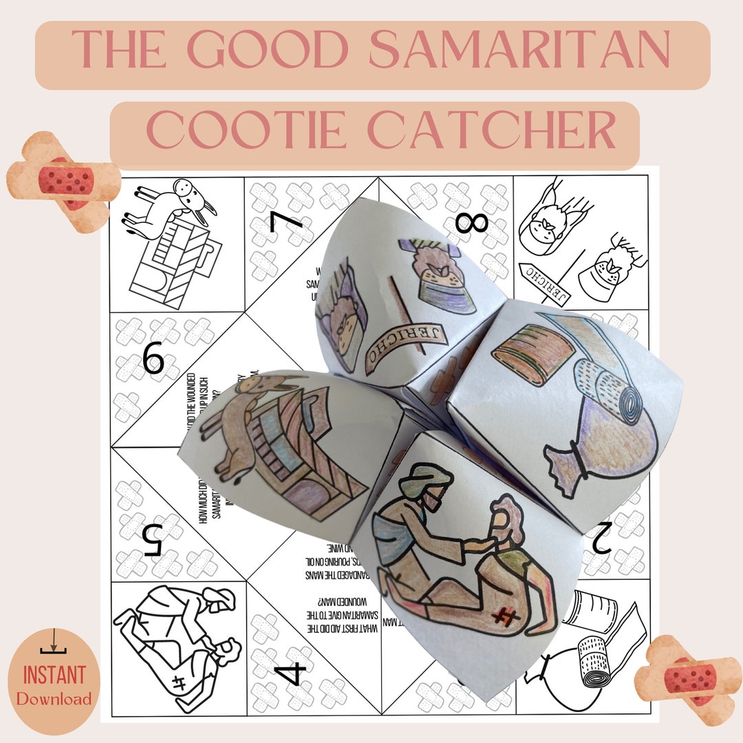 The Good Samaritan Coloring Cootie Catcher| Sunday School Craft ...
