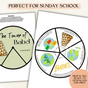 The Tower of Babel Spinner Wheel| Printable Sunday School Craft |kids ...