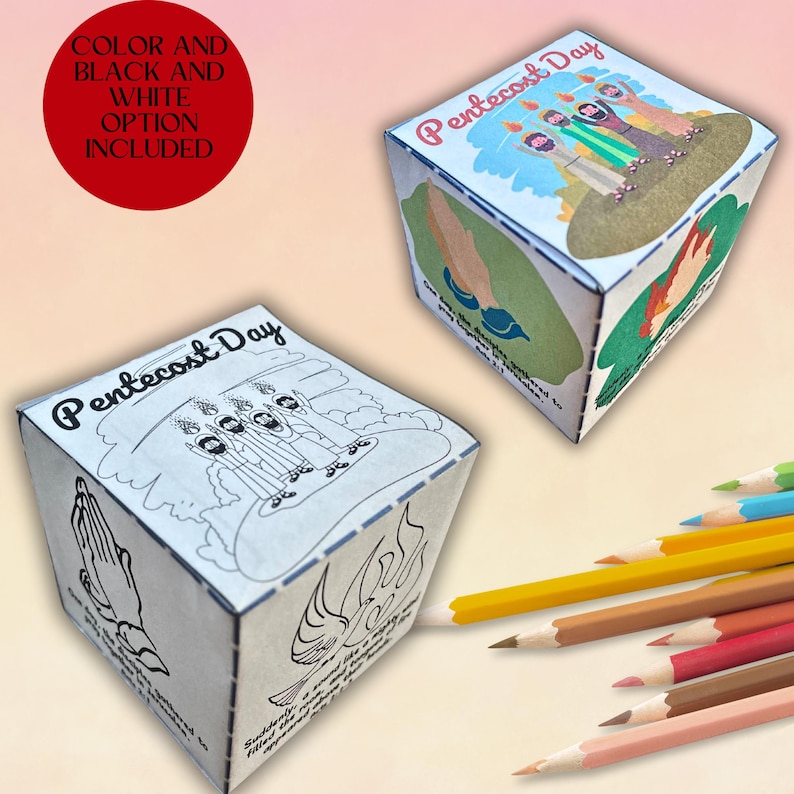 Pentecost Day Cube Craft for Kids| Printable Sunday School Story| Bible ...