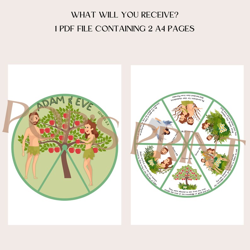 Adam and Eve Spinner Wheel Sunday School Lesson Kids Ministry Craft ...