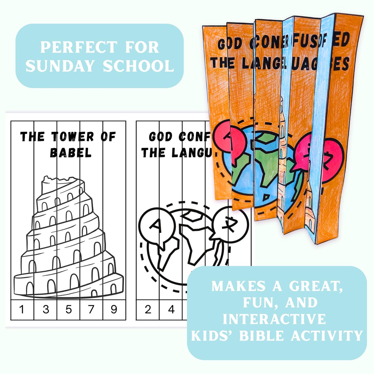 Tower of Babel Agamograph Craft – Sunday School Bible Activity (digital ...
