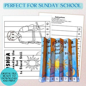 Printable Joshua and the Sun Stand Still Agamograph, Sunday School ...