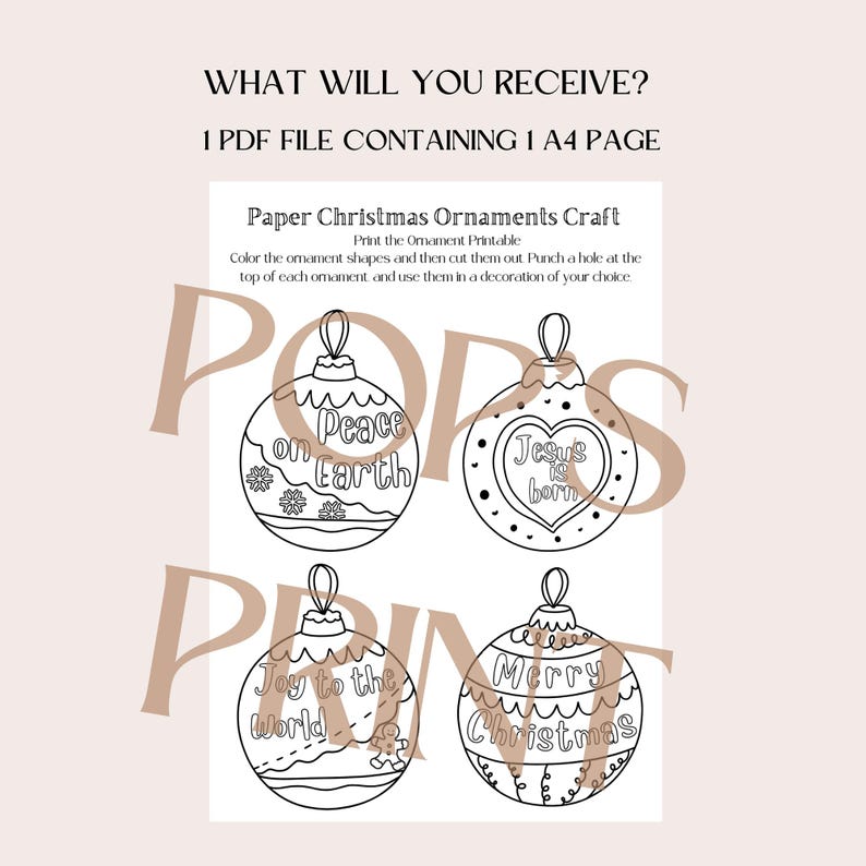 Nativity Christmas Ornaments Paper Craft, Sunday School Coloring ...