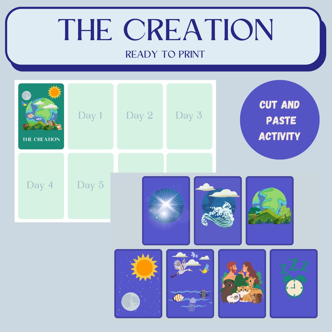 Creation Story Activity | Cut and Paste Printable (PDF) - Etsy