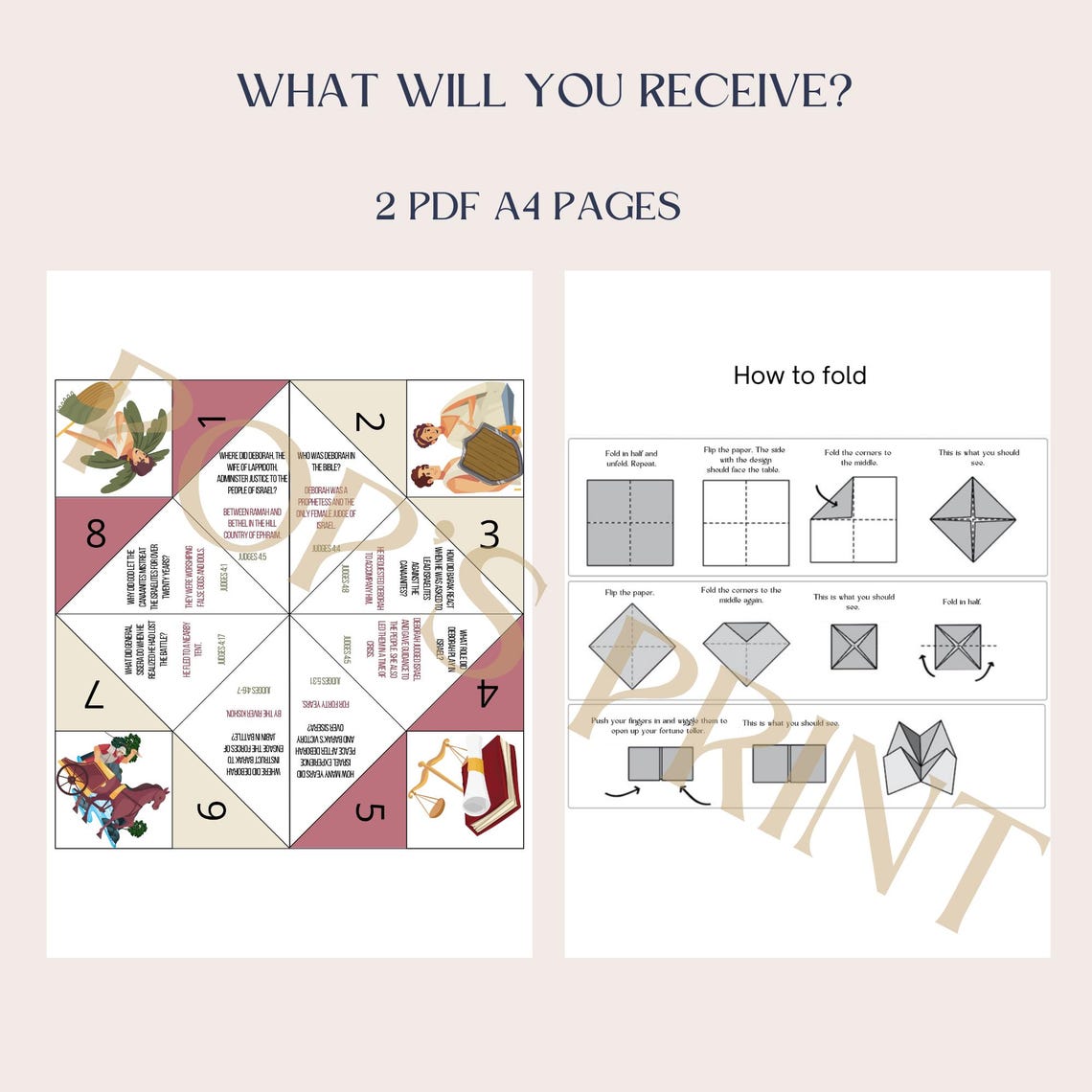 Judge Deborah Cootie Catcher| Judge Deborah Sunday School Craft ...