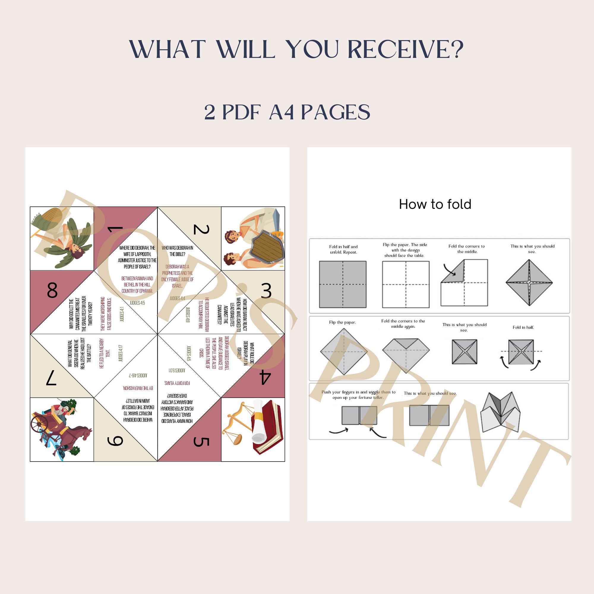 Judge Deborah Cootie Catcher| Judge Deborah Sunday School Craft ...