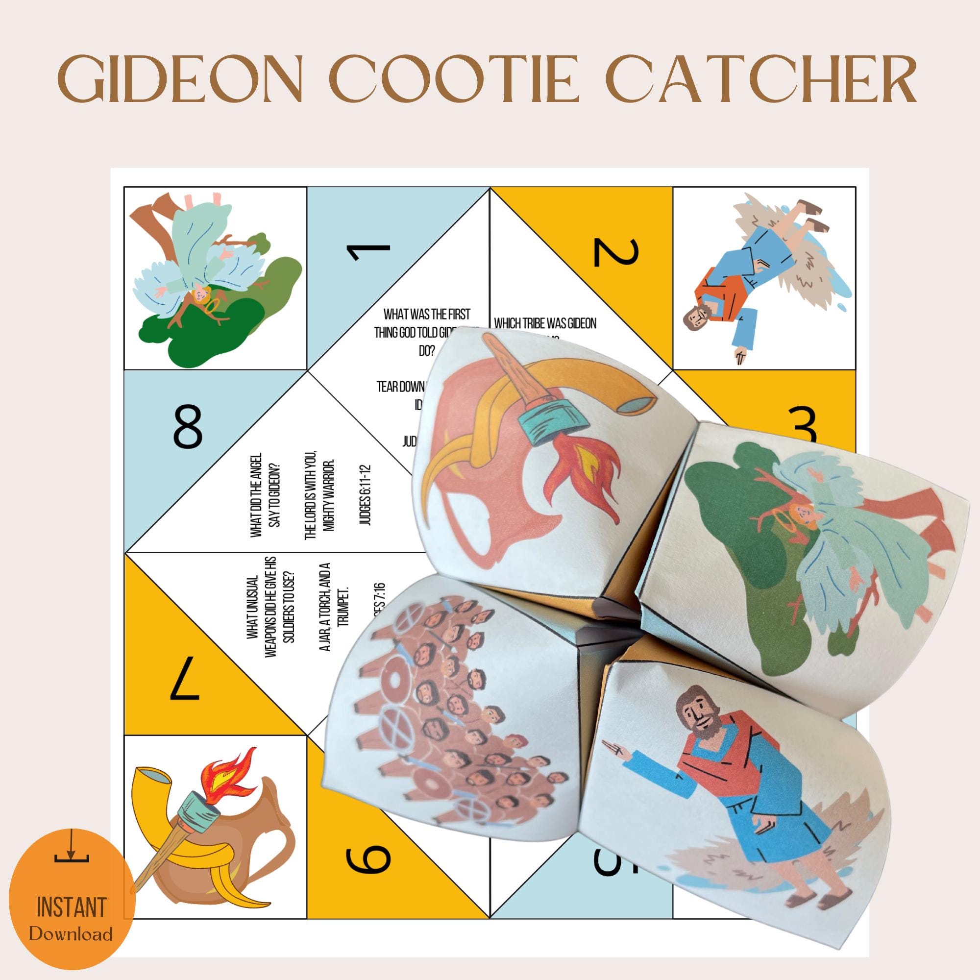 Gideon Cootie Catcher| Sunday School Craft| Cootie Catcher| Printable ...