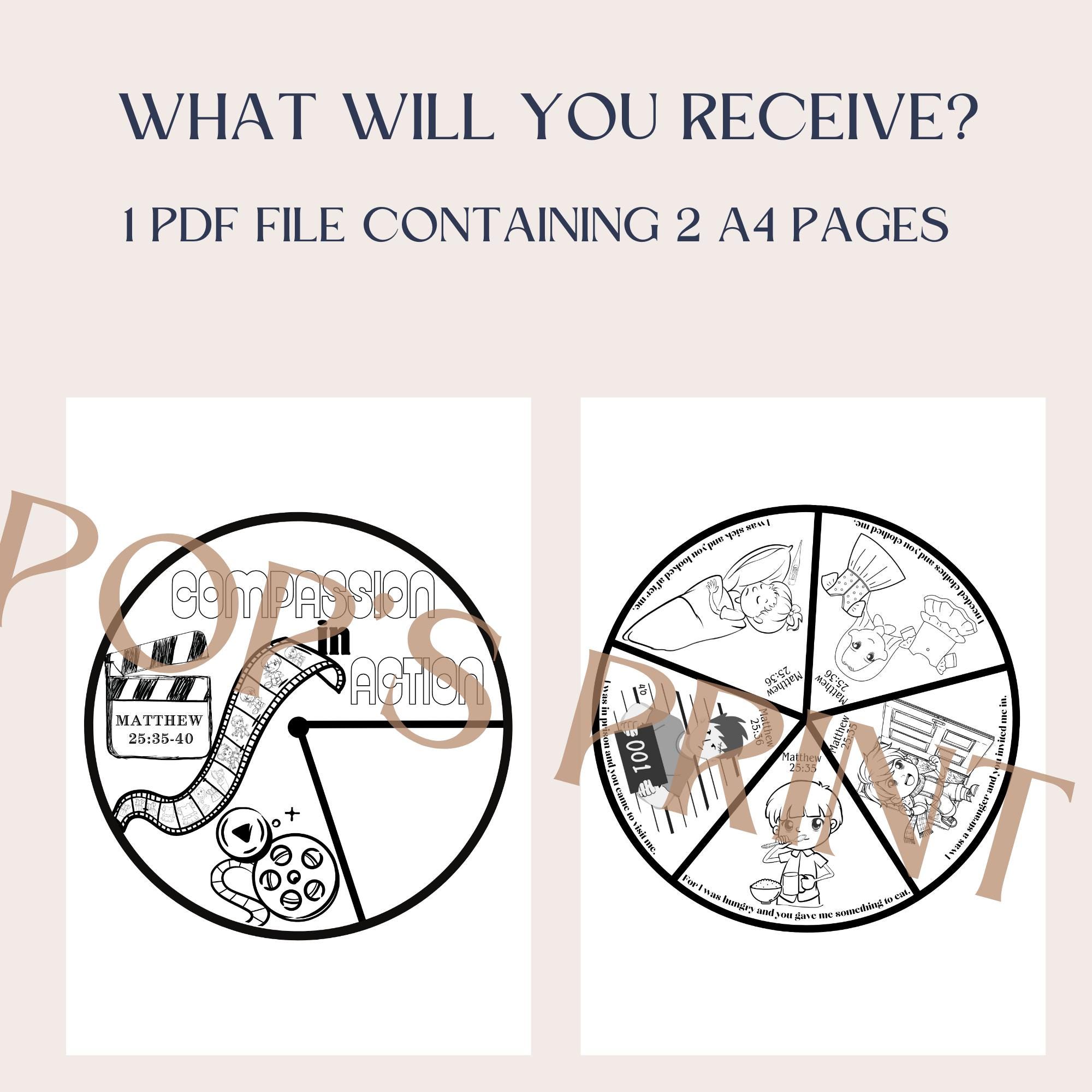 Compassion in Action Spinner Wheel, Sunday School Activity (digital ...