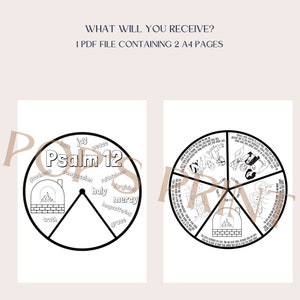 Printable Psalm 12 Coloring Spinner Wheel | Psalm 12 Sunday School ...