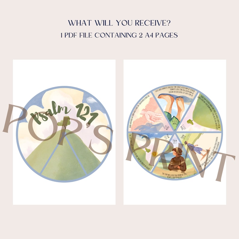 Printable Psalm 121 Spinner Wheel, Interactive Psalm 121 Craft, Sunday ...