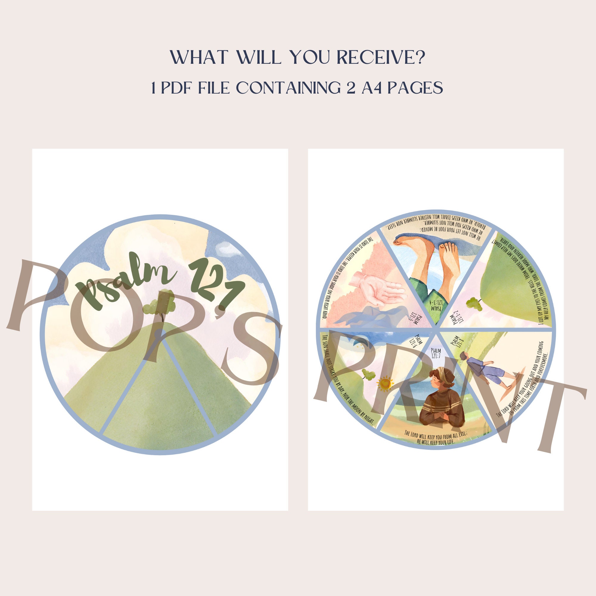 Printable Psalm 121 Spinner Wheel, Interactive Psalm 121 Craft, Sunday ...