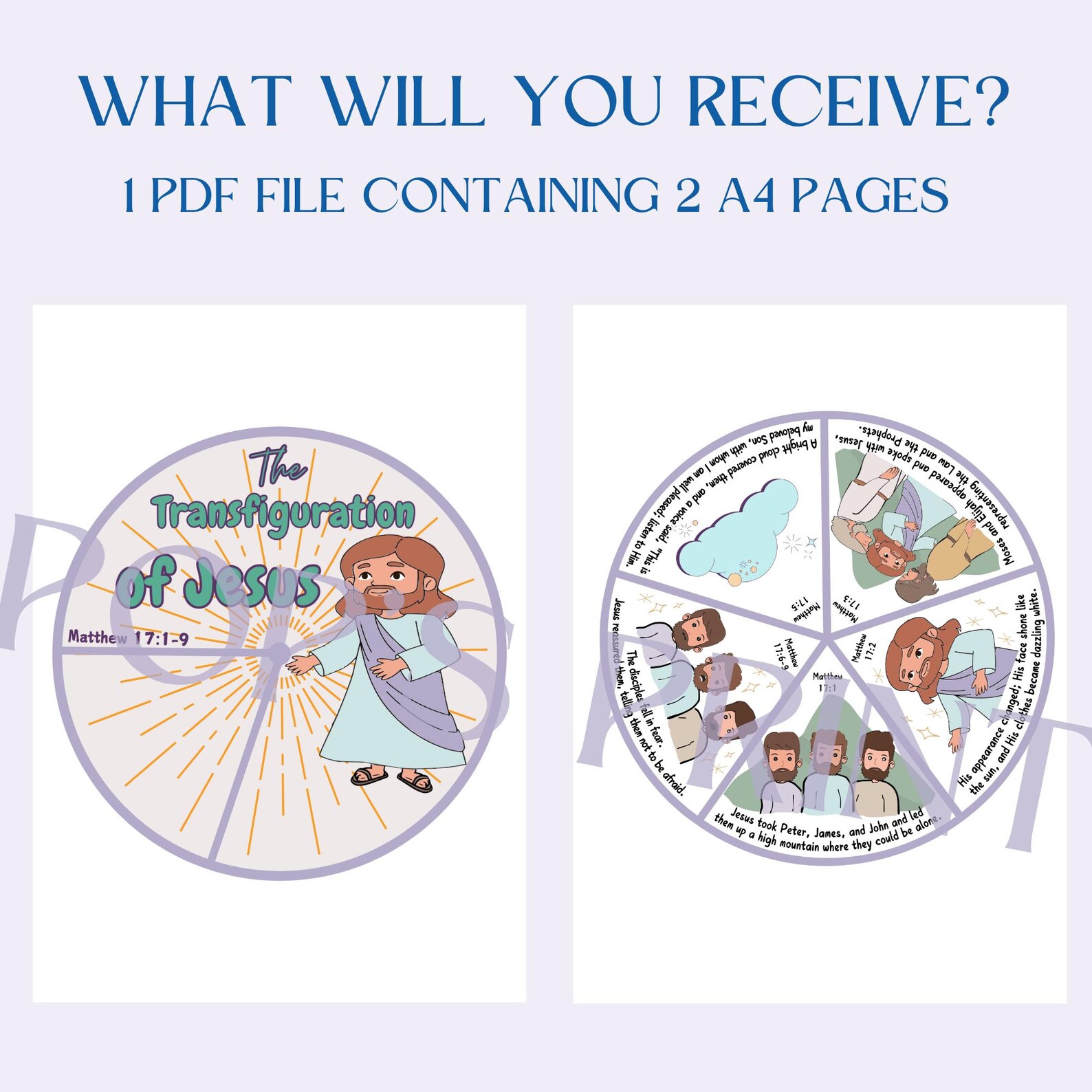Printable "the Transfiguration of Jesus" Spinner Wheel, Sunday School ...