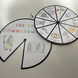 The Ten Commandments Coloring Spinner Wheel| the Ten Commandments Craft ...
