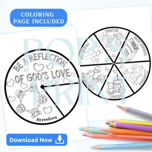 Printable God is Love Coloring Spinner Wheel Sunday School Craft, Bible ...