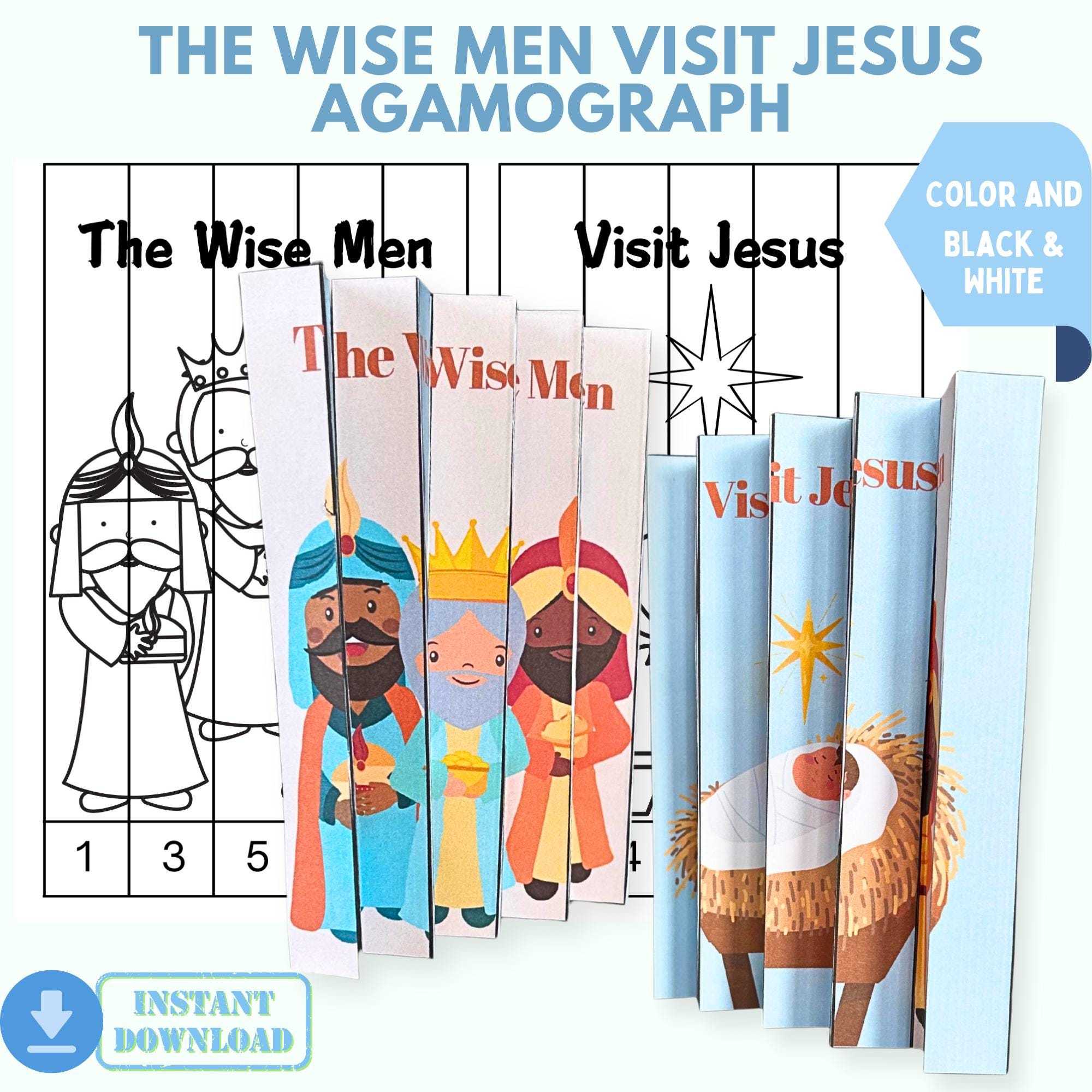 Printable Wise Men Visit Jesus Agamograph, Sunday School Craft ...