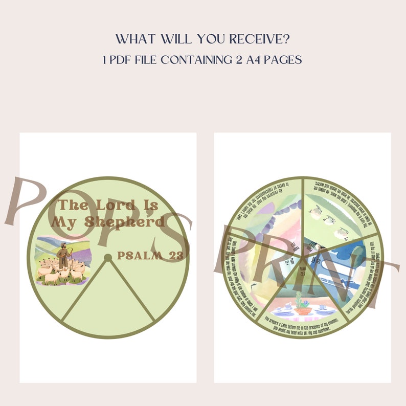 Printable Psalm 23 Spinner Wheel | Psalm 23 Craft | Sunday School Bible ...