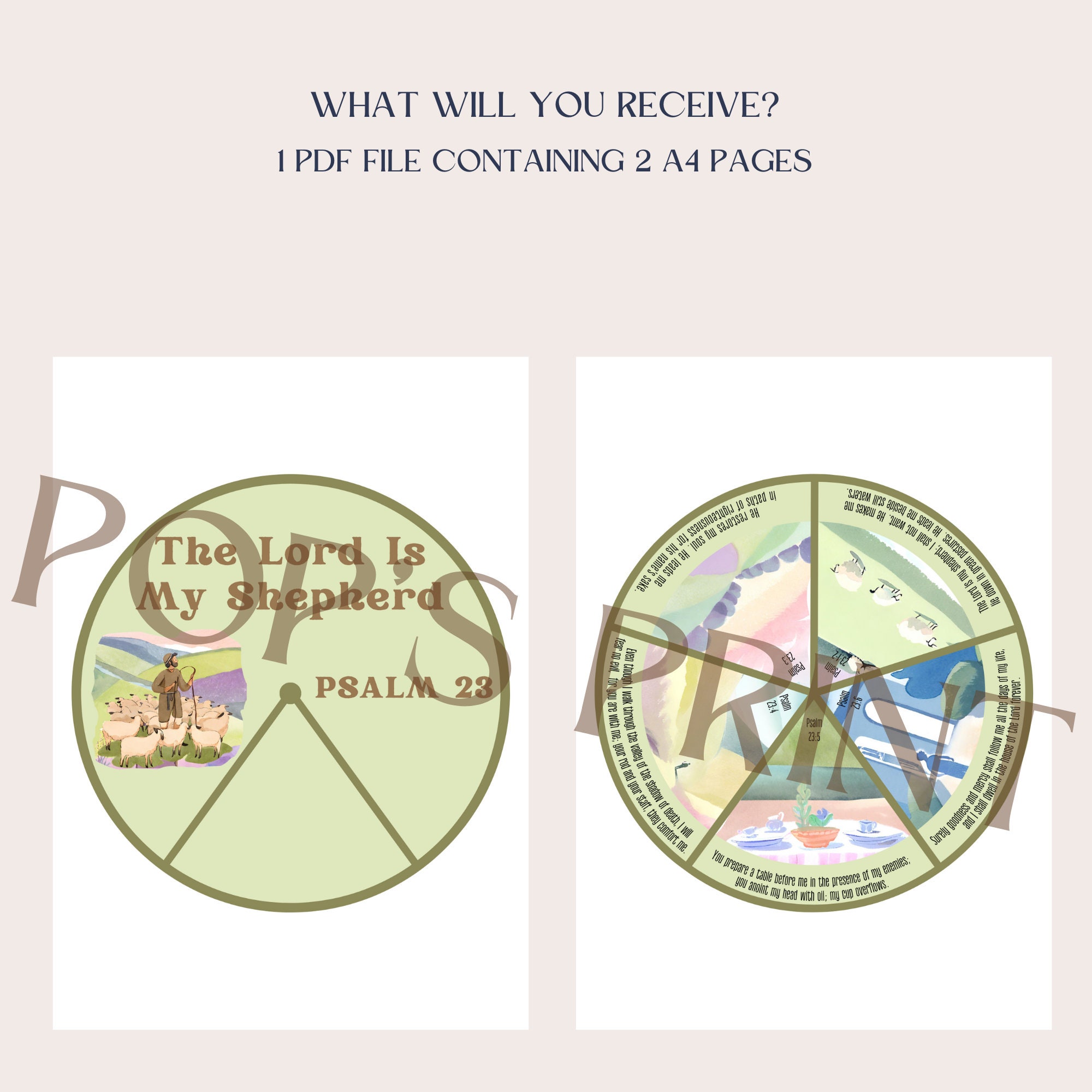 Printable Psalm 23 Spinner Wheel | Psalm 23 Craft | Sunday School Bible ...
