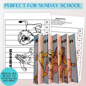 Printable Samson Agamograph – Sunday School Craft, Instant Download ...