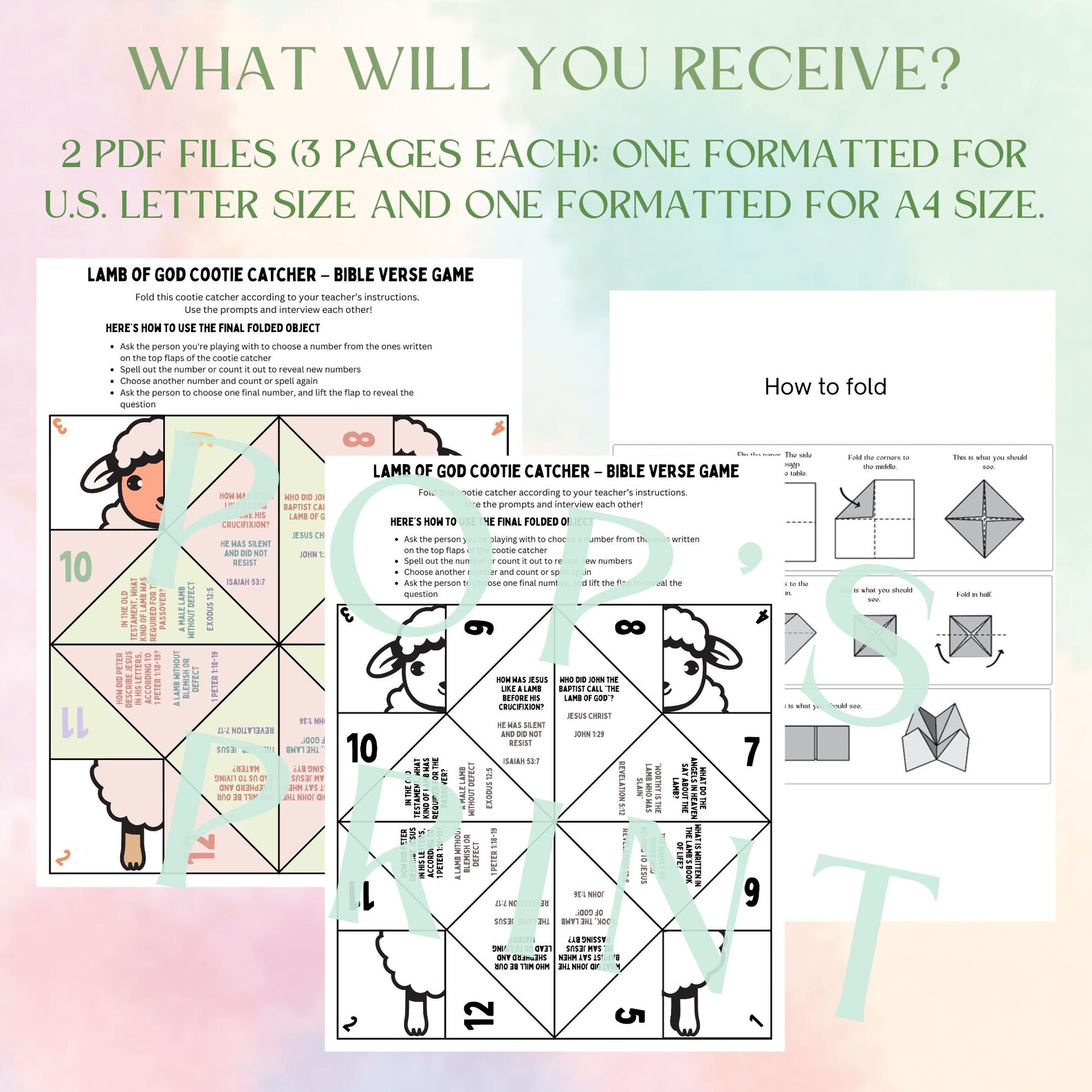 Printable Easter Sunday School Craft: Lamb of God Coloring Cootie ...