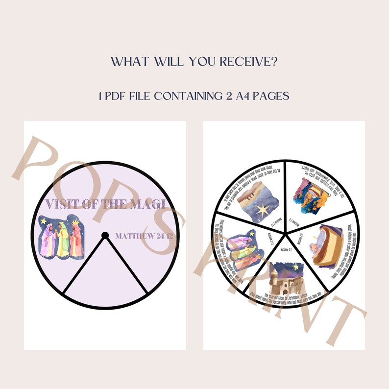 Printable Visit of the Magi Spinner Wheel | Nativity Craft | Sunday ...