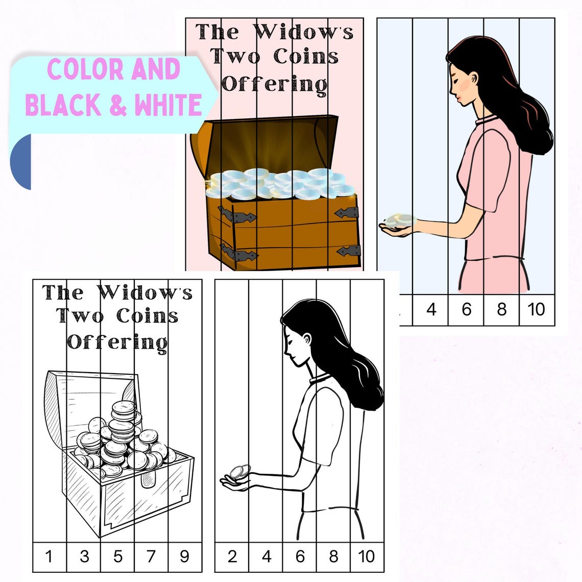 Widow's Two Coins Agamograph Craft – Sunday School Bible Story (PDF) - Etsy
