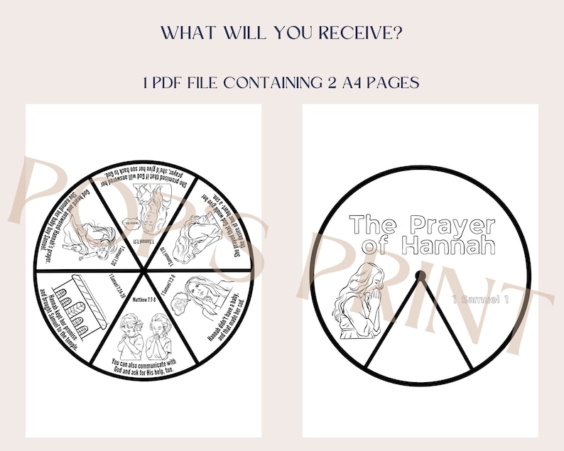 Printable Prayer of Hannah Coloring Spinner Wheel - Sunday School Craft ...