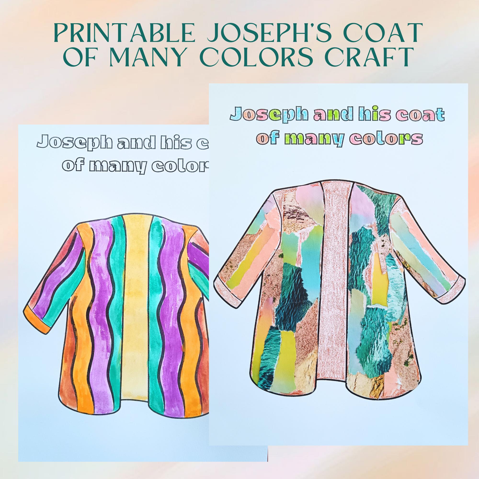 Printable Joseph's Coat of Many Colors Craft, Collage, Cut, Color, and ...