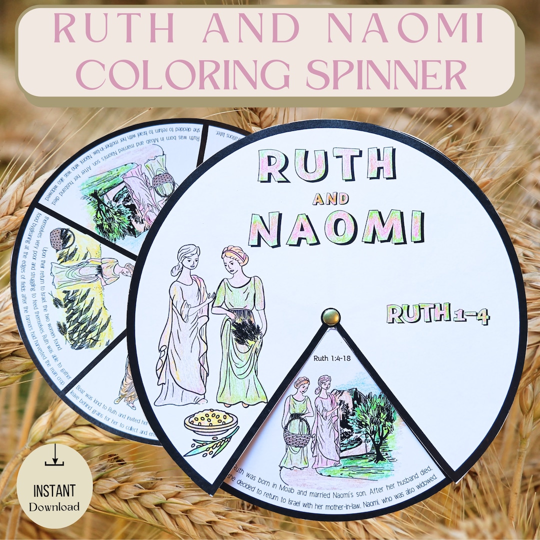 Ruth & Naomi Coloring Spinner Wheel| Ruth and Naomi Craft| Sunday ...