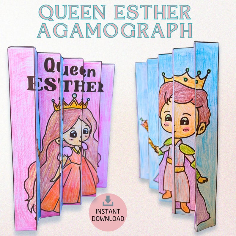 Printable Queen Esther Agamograph – Sunday School Craft & Bible ...