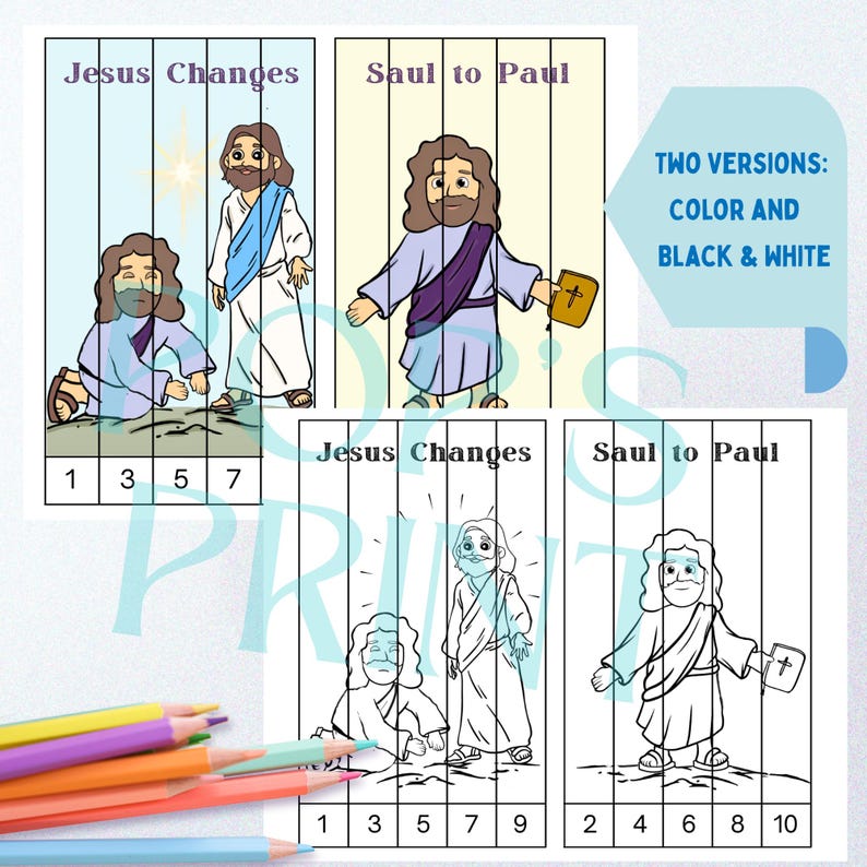 Saul to Paul Agamograph Craft – Sunday School Bible Coloring Activity ...