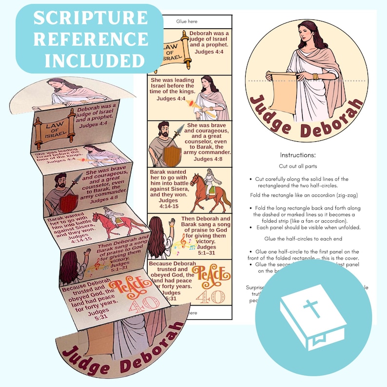 Judge Deborah Bible Craft for Kids – Printable Christian Folding ...