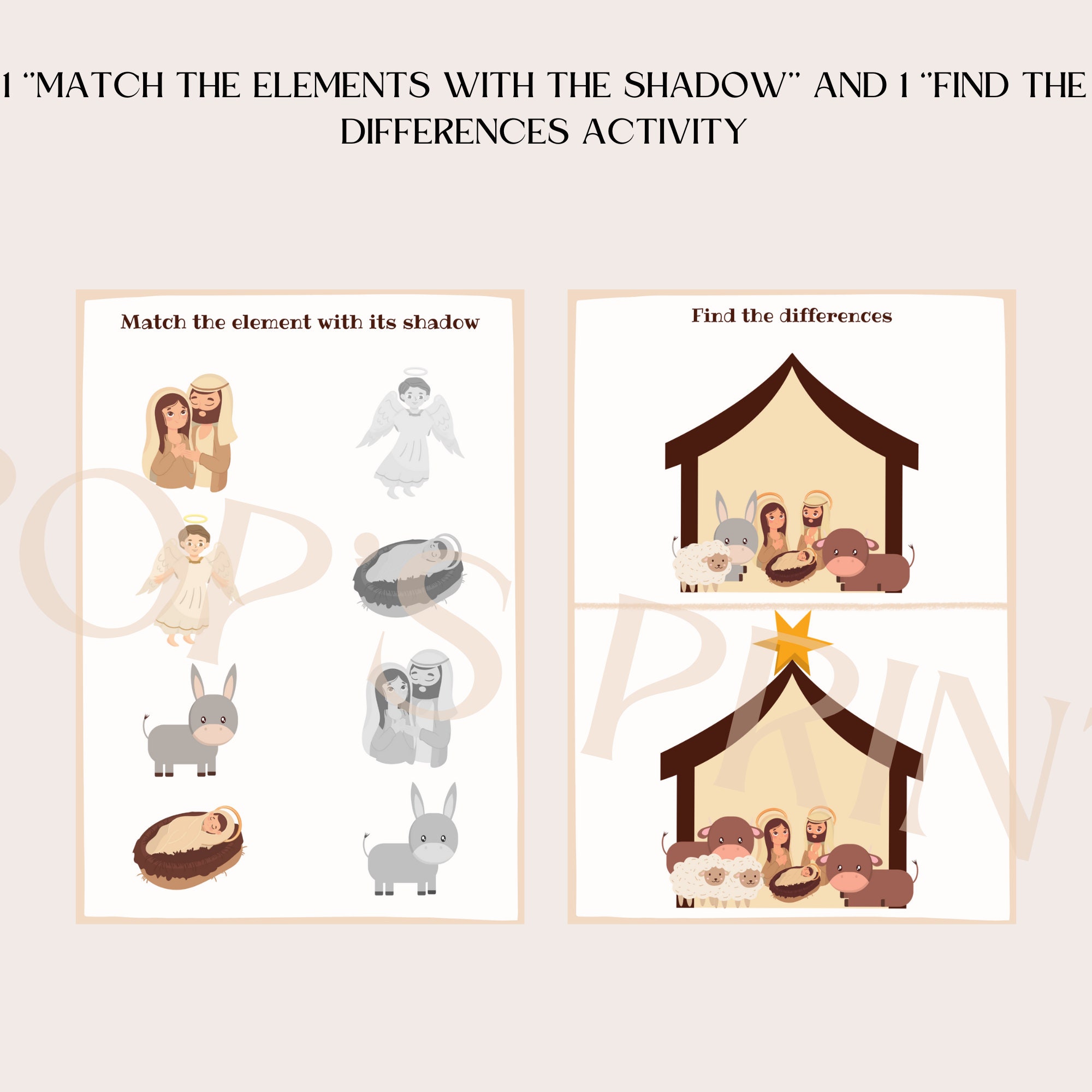 Nativity Worksheets | Sunday School Christmas Activity (digital ...