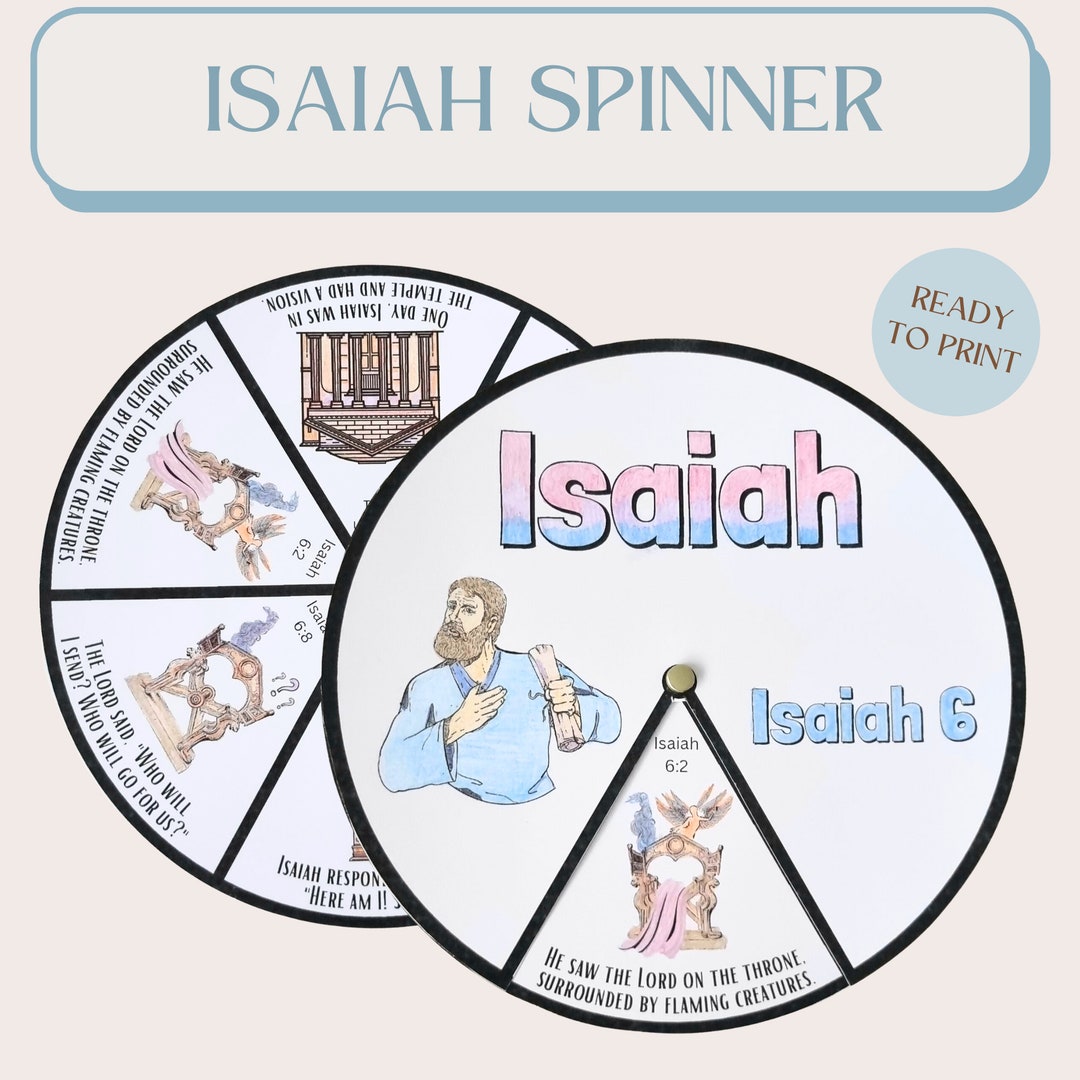 Printable Isaiah Coloring Spinner Wheel, Isaiah Sunday School Craft ...