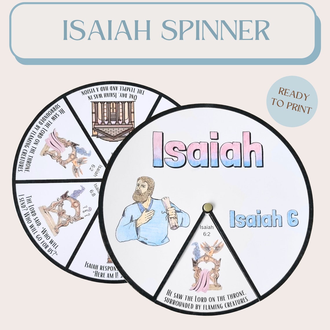 Isaiah Coloring Spinner Wheel Isaiah Craft Sunday School Craft Kids ...