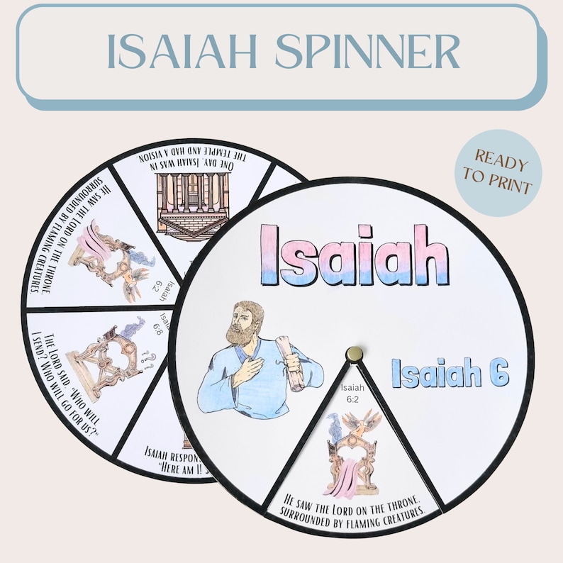 Isaiah Coloring Spinner Wheel Isaiah Craft Sunday School Craft Kids ...
