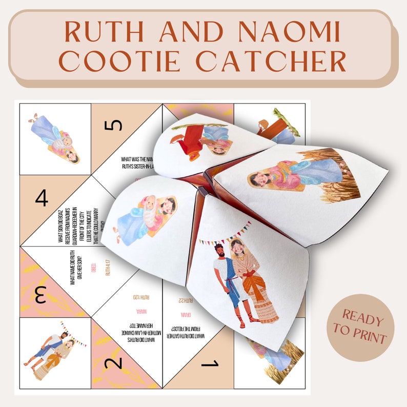 Ruth and Naomi Cootie Catcher| Sunday School Craft| Cootie Catcher ...