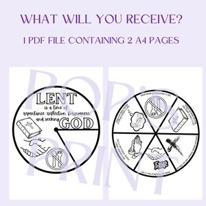 Printable Lent Sunday School Craft Coloring Spinner Wheel, Kids ...